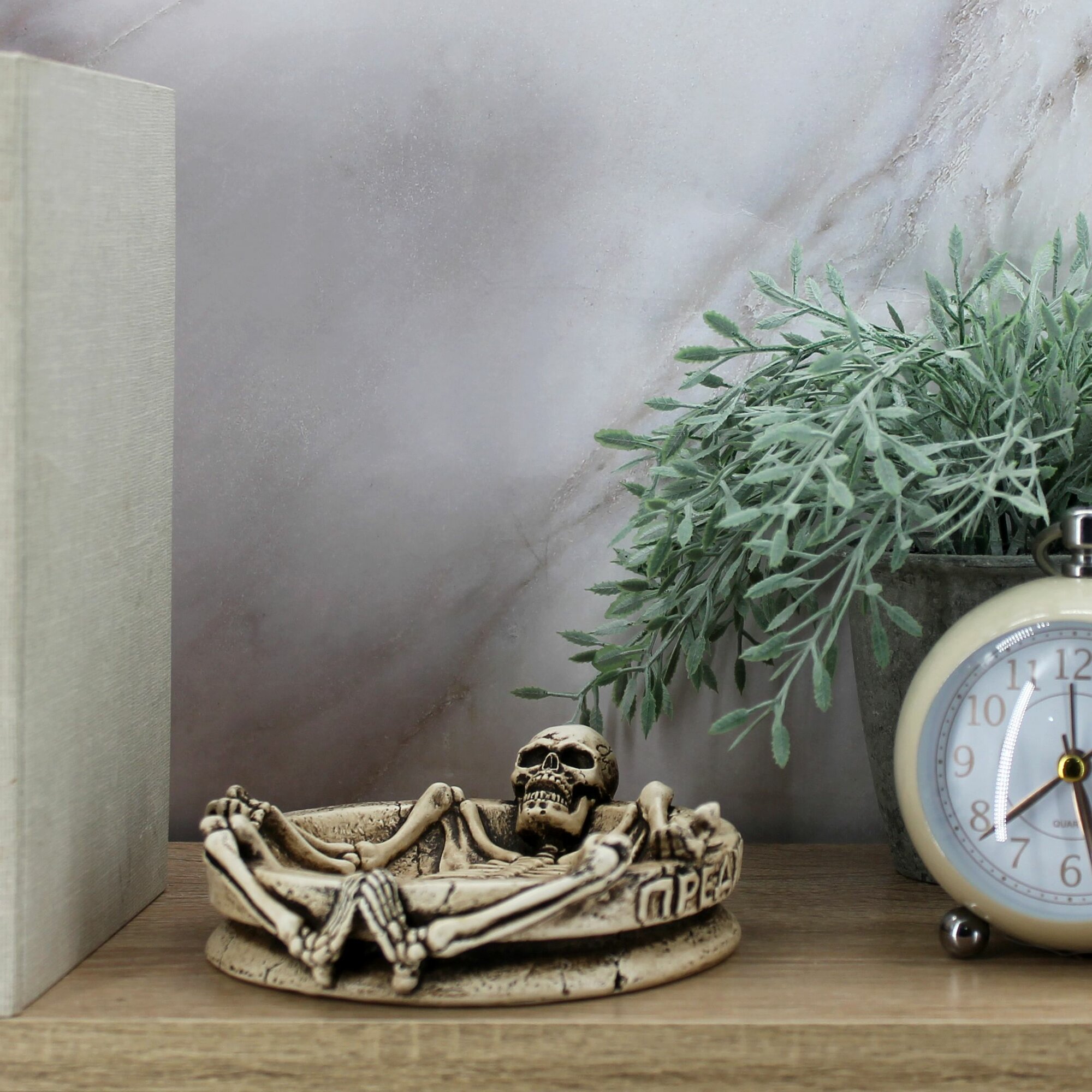 Пепельница , стильный аксессуар для курящих "Минздрав предупреждает", гипс, 3.5 см