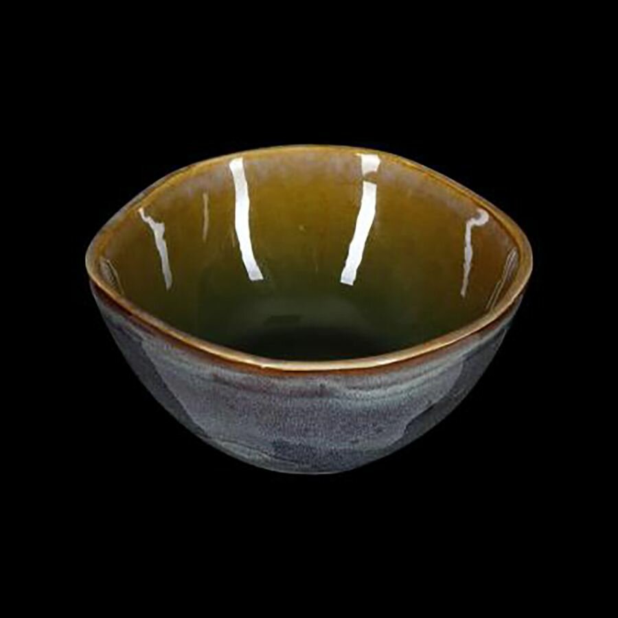 Салатник Corone Verde, фарфоровый, 15 см, фигурный, синий, зеленый