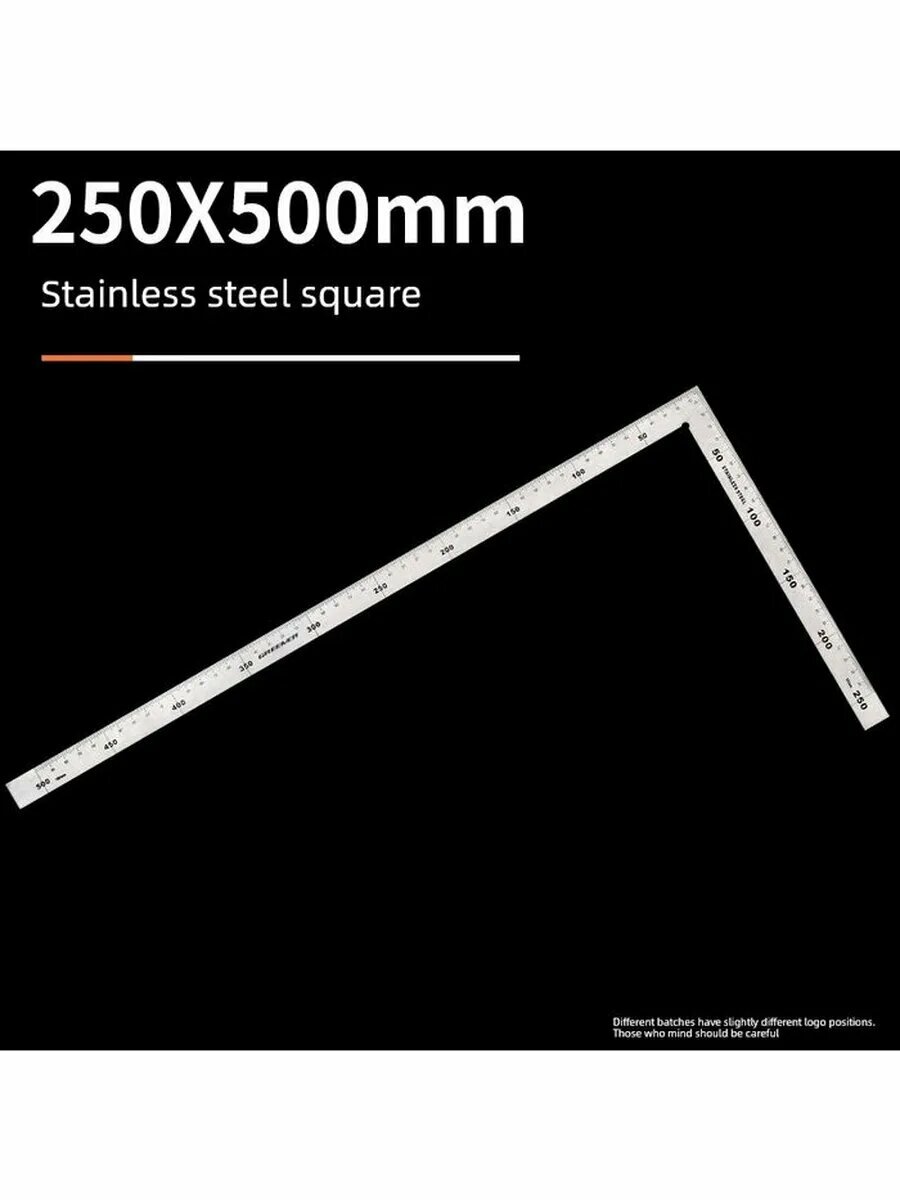 Угловая стальная линейка (250x500 мм — нержавеющая сталь)