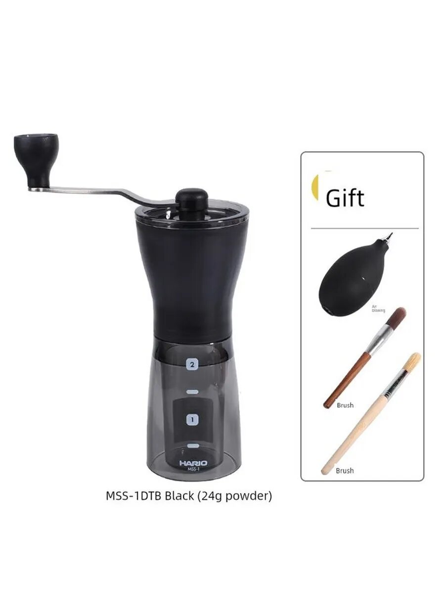 Кофемолка Hario MSS-1DTB, керамические жернова, черная
