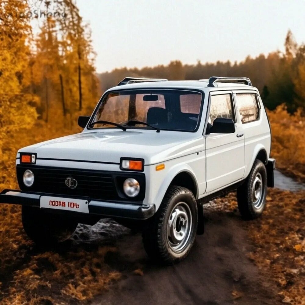 Модель автомобиля нива 2121 коллекционная металлическая игрушка масштаб 1:24 белый