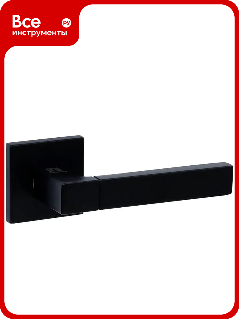 Дверные ручки на тонкой розетке BUSSARE STRICTO A-67-40 BLACK 940000004035, квадратная форма, гальваническое покрытие