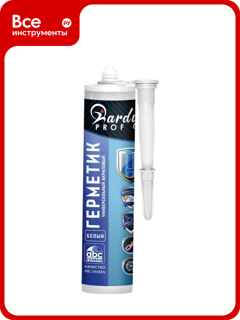 Герметик акриловый белый ABC FARBEN, подходит для дерева, камня, металла и стекла, для угловых швов