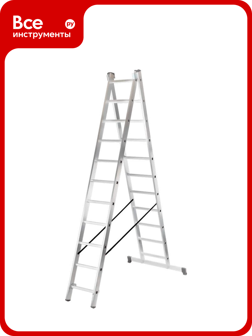 Алюминиевая двухсекционная лестница Вихрь ЛА 2х11 73/5/1/27