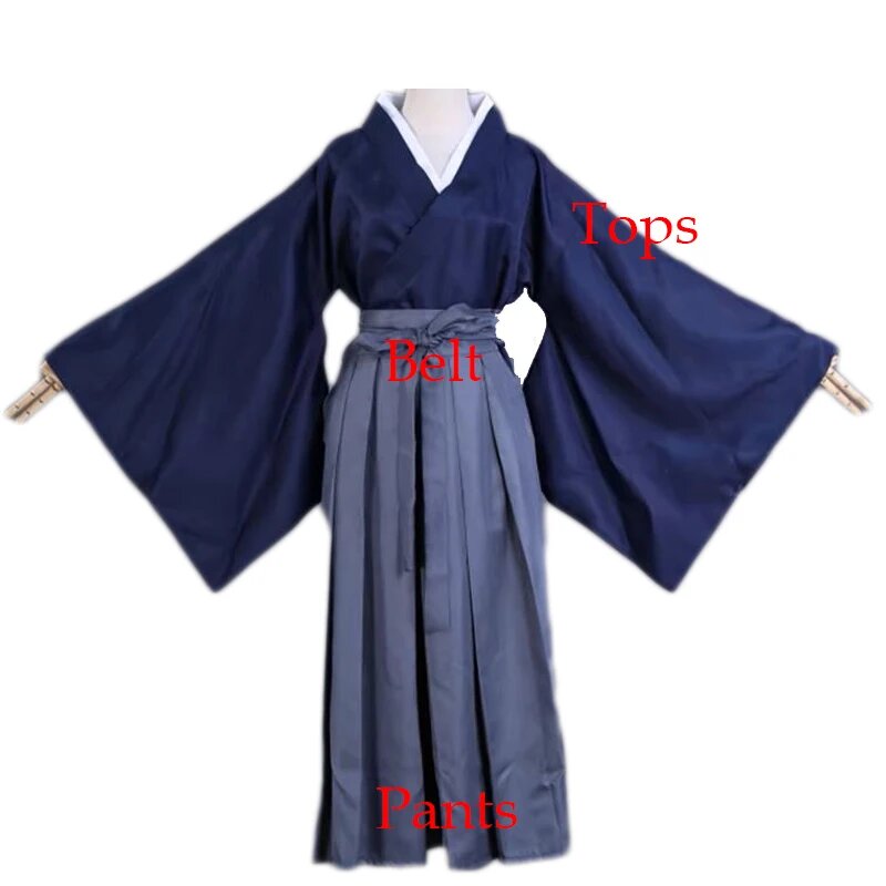 Косплей костюм Rurouni Kenshin Himura Kenshin WAWACOS Темно-синий, M, Blue Costume