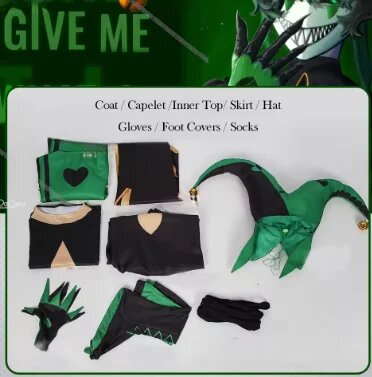 Freak Circus Pierrot Harlequin Косплей костюм QQcos XL, Harlequin no mask