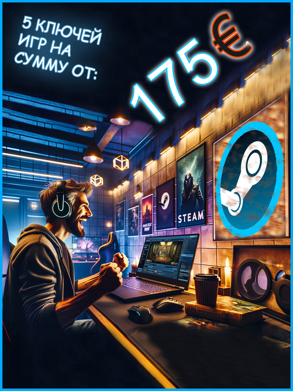 Steam 5 Ключей ПК Игр на сумму от 175 евро / Окупаемость / РФ+весь МИР(Global) / Стим Game Key PC