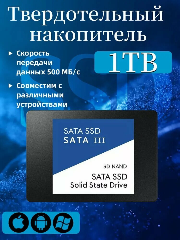 SSD- SA500 NT01SA500-1T0-S3X, 1 ТБ, SATA-III, M424, черный/синий