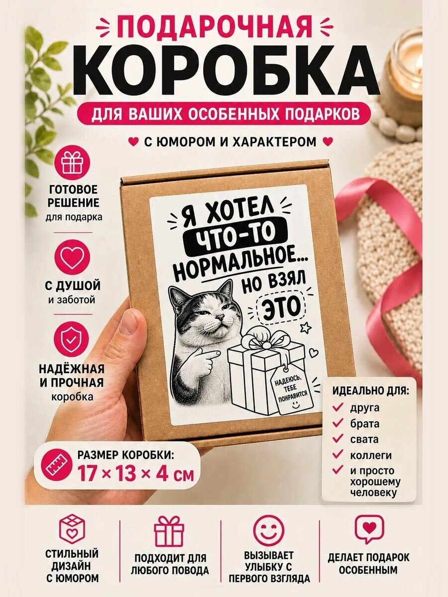 Коробка подарочная 17*13*4см Прикольная