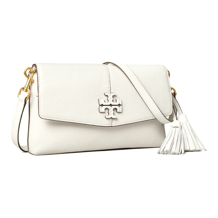 Сумка Tory Burch, фактура тиснение, белый, — фото 1