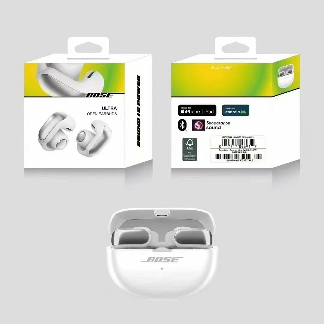 Беспроводные Bluetooth-наушники открытого типа UItra V12 с ушными зажимами — не требуют вставки наушников.