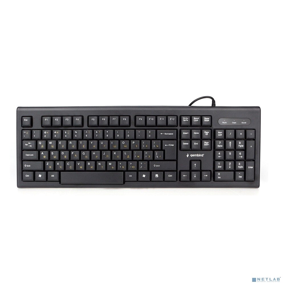 Клавиатура Gembird KB-8354U-BL { USB, черный, 104 клавиши, кабель 1,45м }