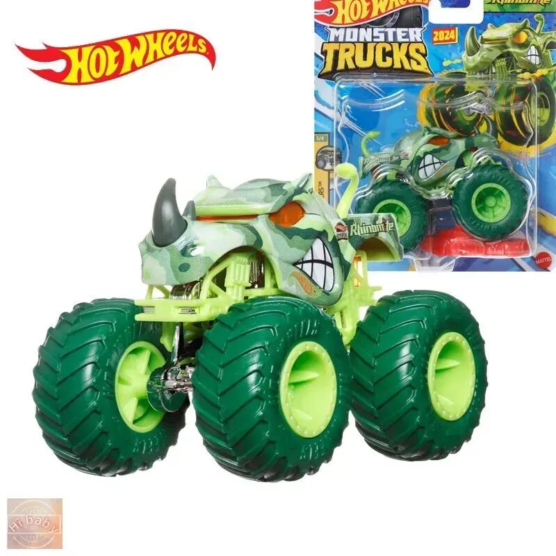 Машинка Mattel Монстр-трак FYJ44 2024 RHINOMITE, Hot Wheels Monster Trucks, 1/64
