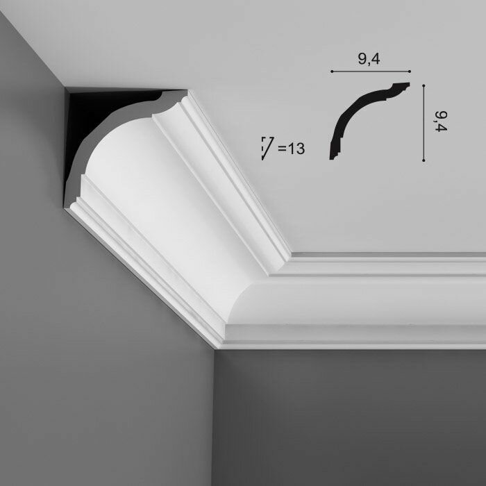 Карниз Гладкий Orac Decor CX127 Д200xШ9.4xВ9.4 см Лепнина из Дюрополимера / Орак Декор.