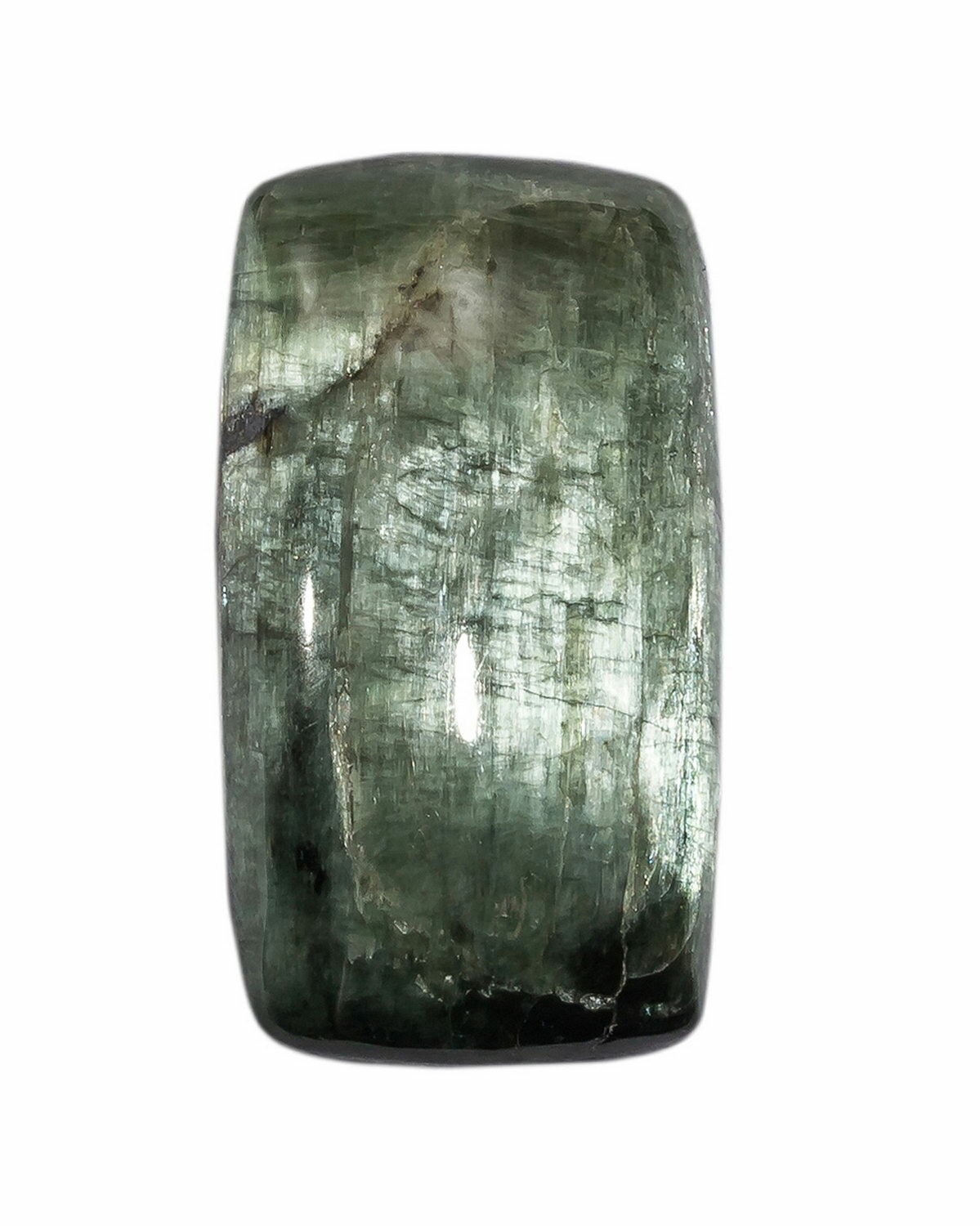 Кабошон актинолит 32х19х6 мм.