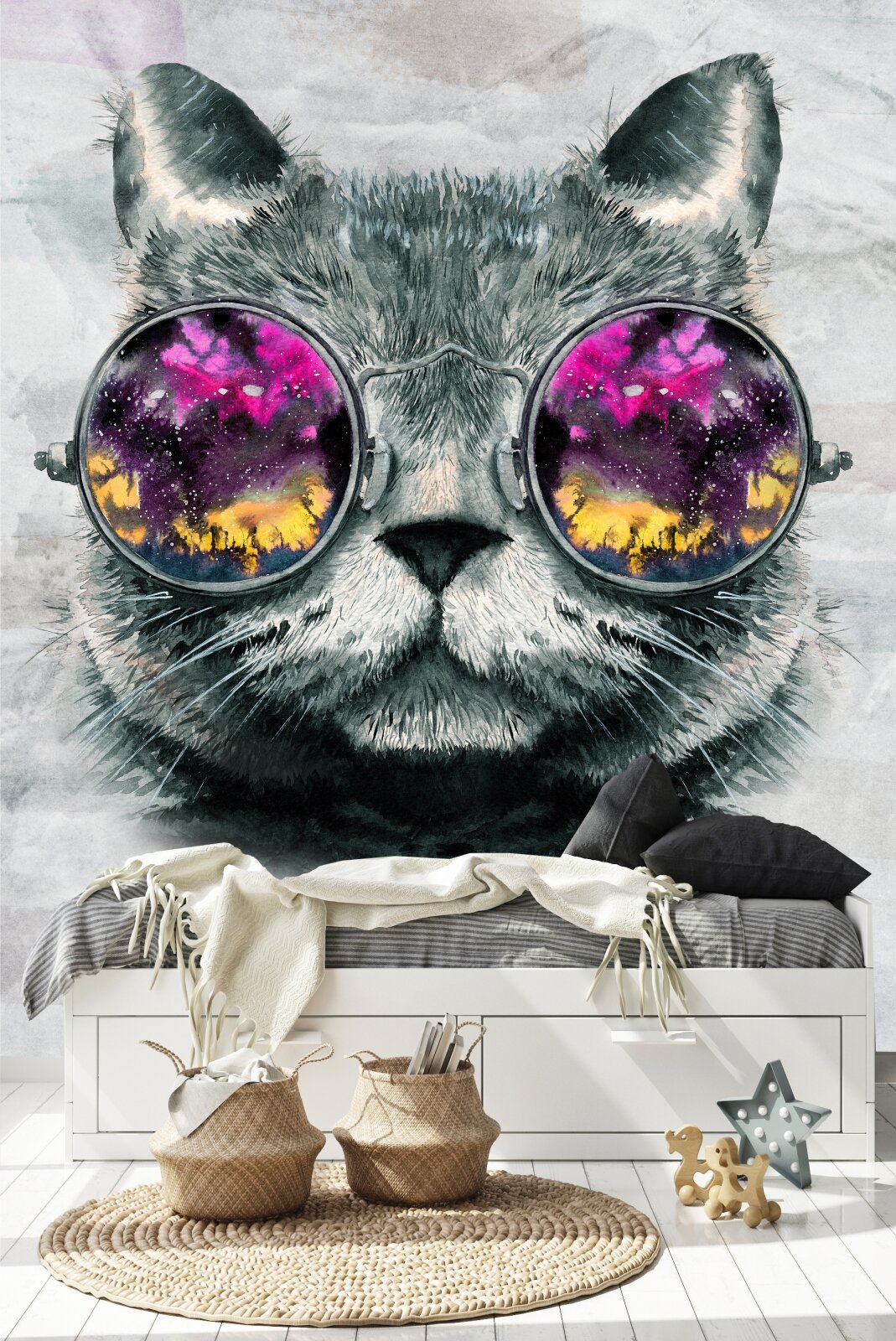 Фотообои "Кот в очках" 200*260 см. /Фотообои на стену