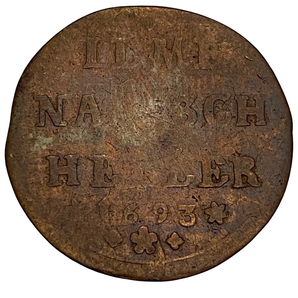 Германия, Хеннеберг-Ильменау 1 геллер 1693 г.