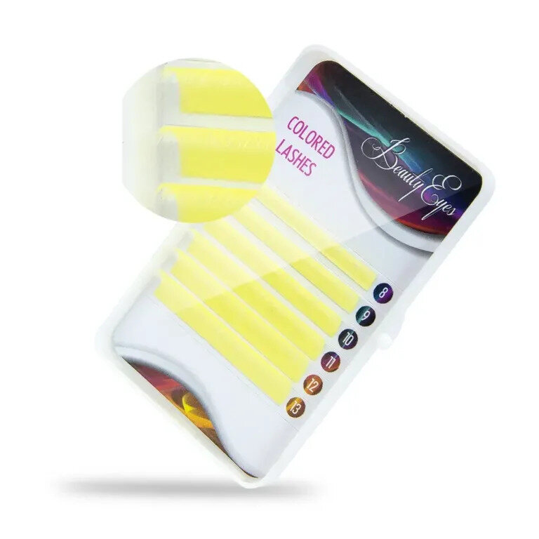 Ресницы Желтые Beauty Eyes (Бьюти айс) MINI, 6 лент C 0.07 (8-13)