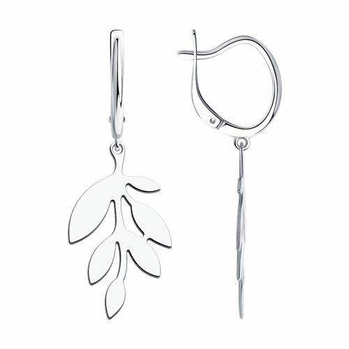 Серьги с подвесками, серебро, 925 проба, родирование