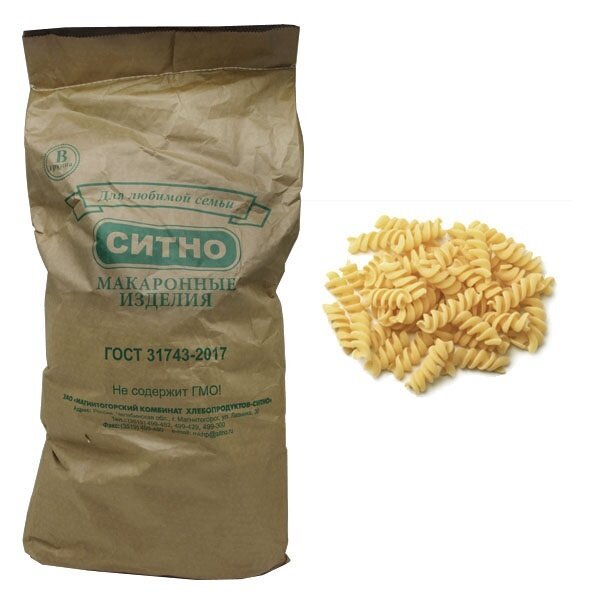 Макаронные изделия Пружинка "Ситно" гр. В ГОСТ - 15 кг