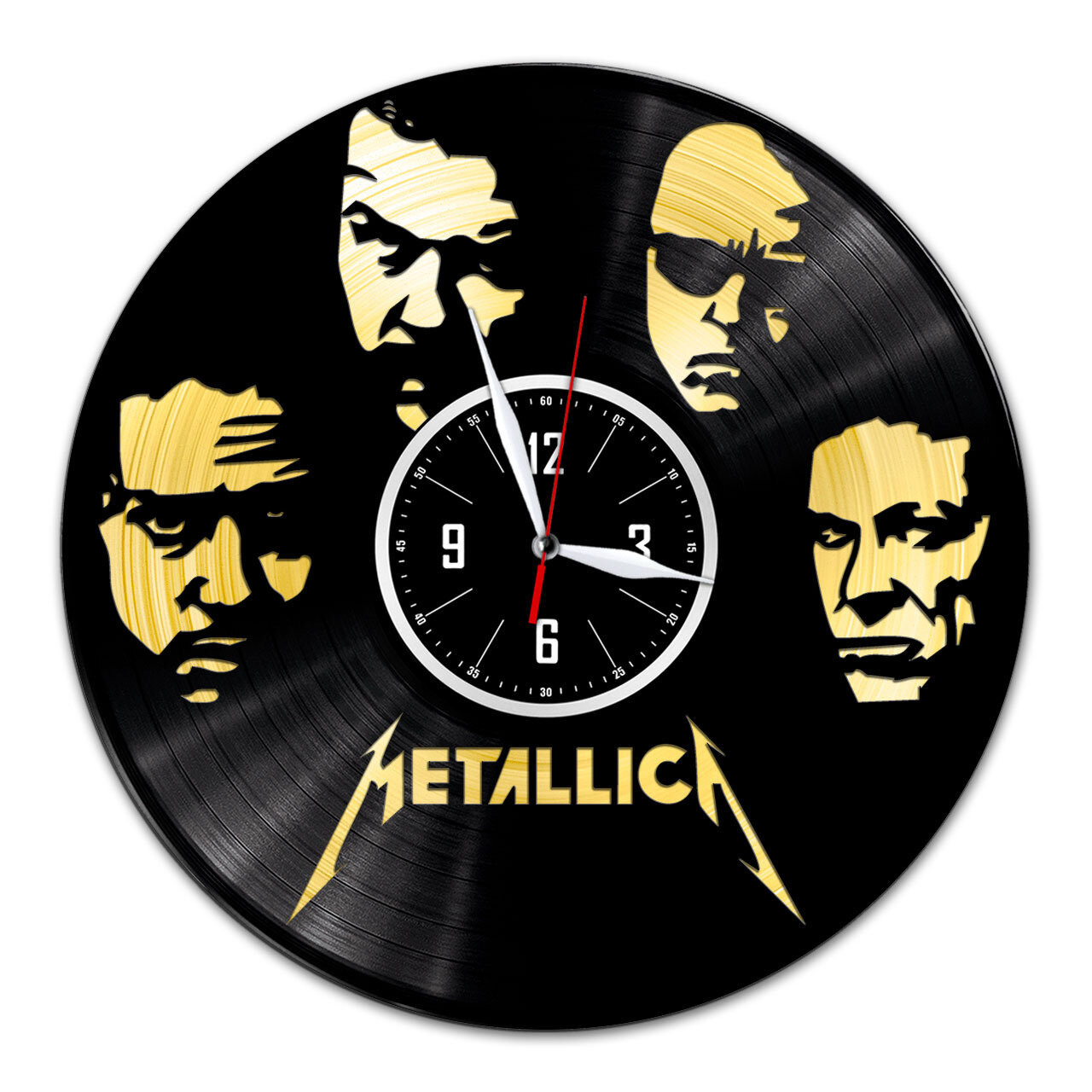 Metallica - настенные часы из виниловой пластинки (с золотой подложкой)
