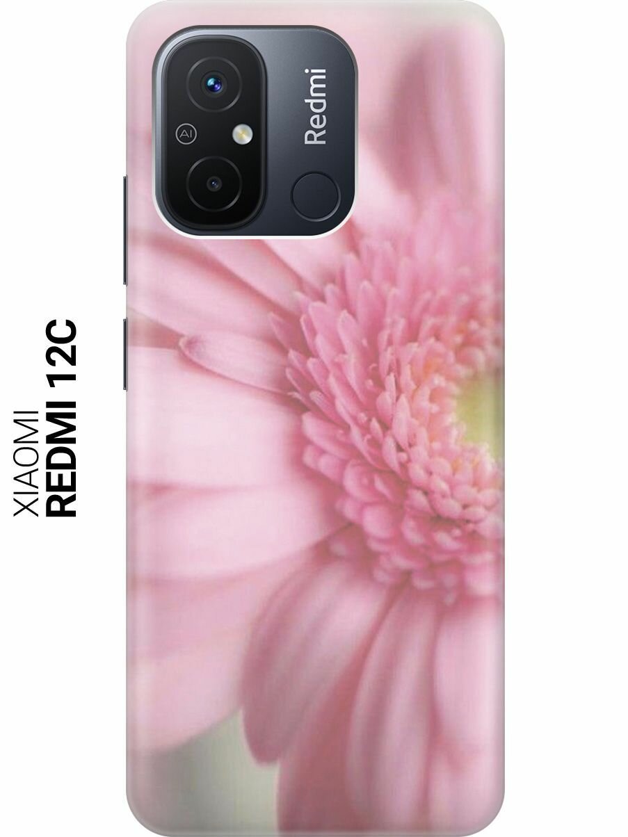 Силиконовый чехол на Xiaomi Redmi 12C, Сяоми Редми 12С с принтом "Розовая гербера"