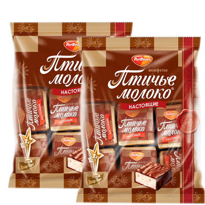 Конфеты Птичье молоко сливочно-ванильное, Рот Фронт, 2*225 гр.