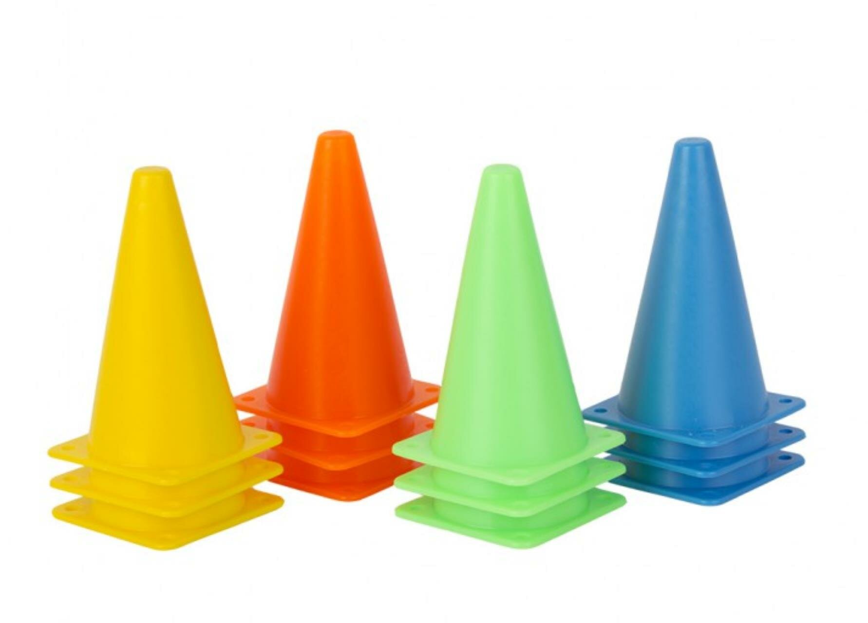 Конус фишка разметочная H 10см (12шт.) цвет ассорти, в сетке 22,3x6,1x6,1 см