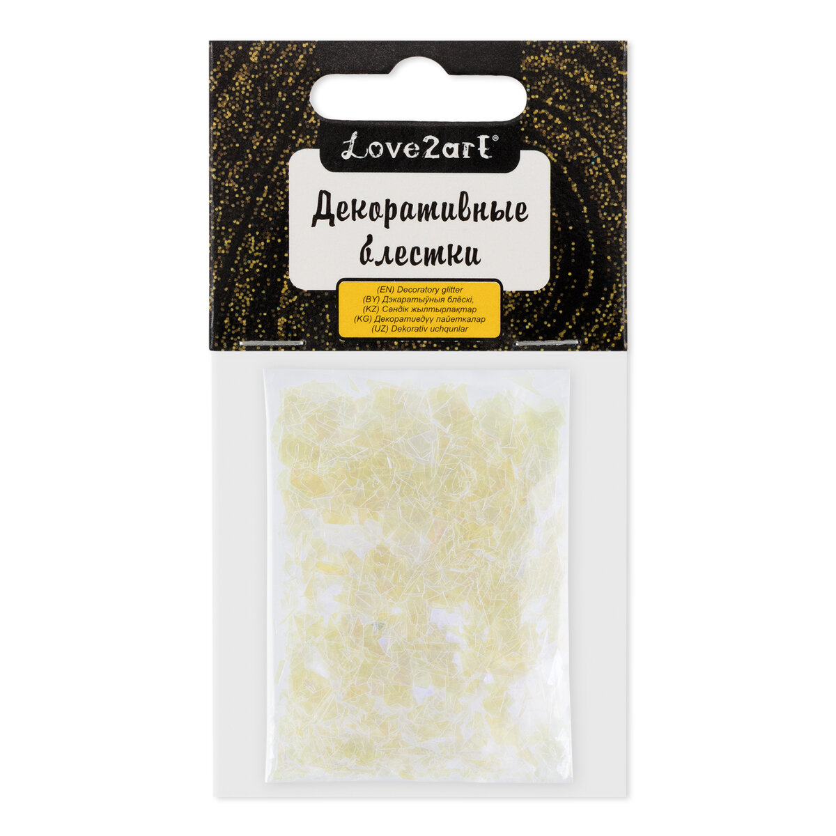 Декоративные блестки "Love2art" "хлопья" GLI-02 № 12 белый с фиолетовым отливом/white with violet tint