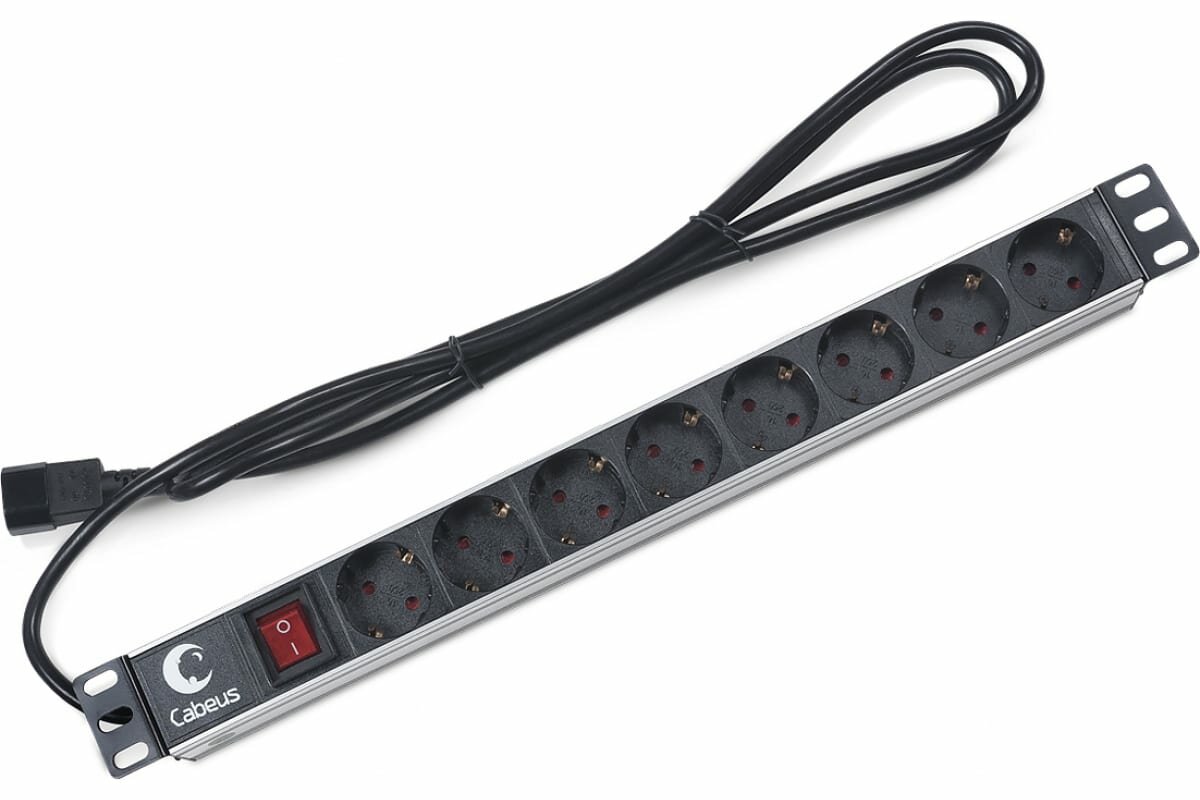 Блок распределения питания Cabeus PDU-8P-2IEC гор. размещ.