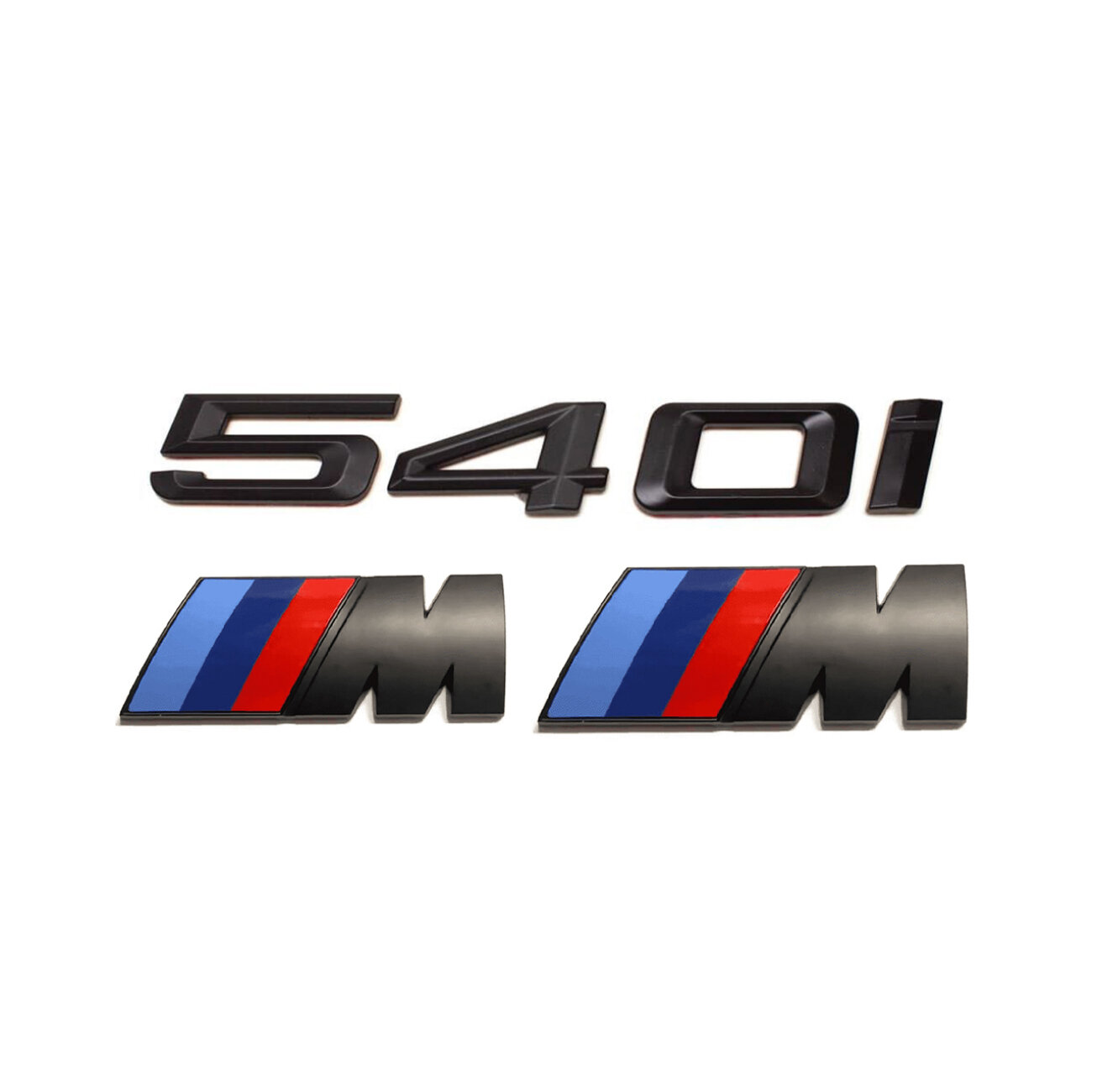 Комплект: шильдик на багажник 545 i для BMW 5 ой серии + 2 эмблемы на крыло M-performance черный глянец