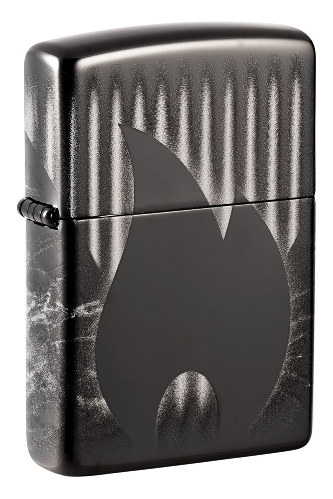 Оригинальная бензиновая зажигалка ZIPPO Classic с покрытием High Polish Black, латунь/сталь, черная, глянцевая, 38x13x57 мм