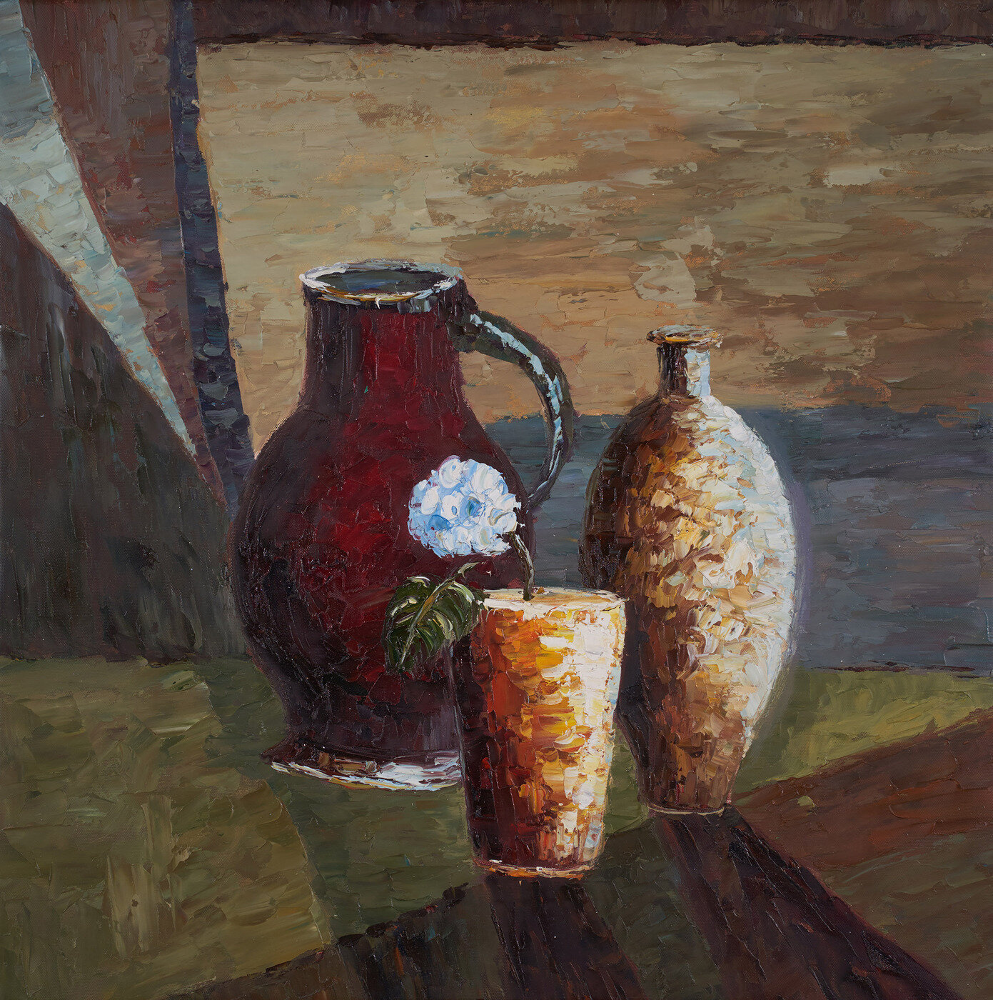 Картина Цветок в глиняном горшке интерьер