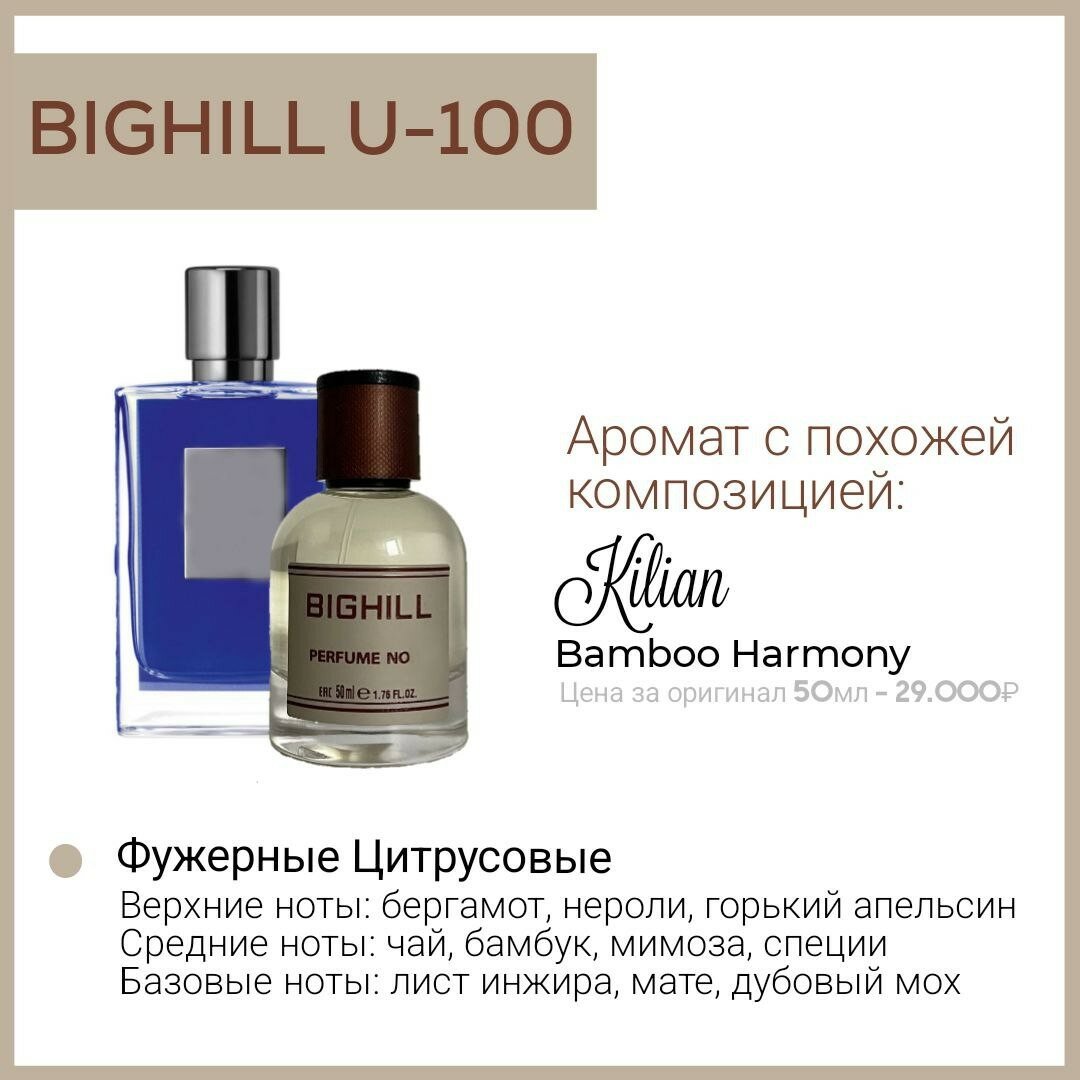 Премиальный селективный парфюм Bighill U-100 (Bamboo Harmony Kilian)