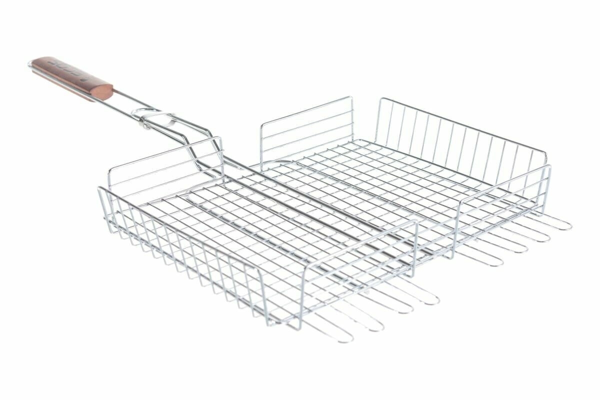 Решетка-гриль Ecos, с деревянной ручкой, 35 х 25 х 6 см, 1шт