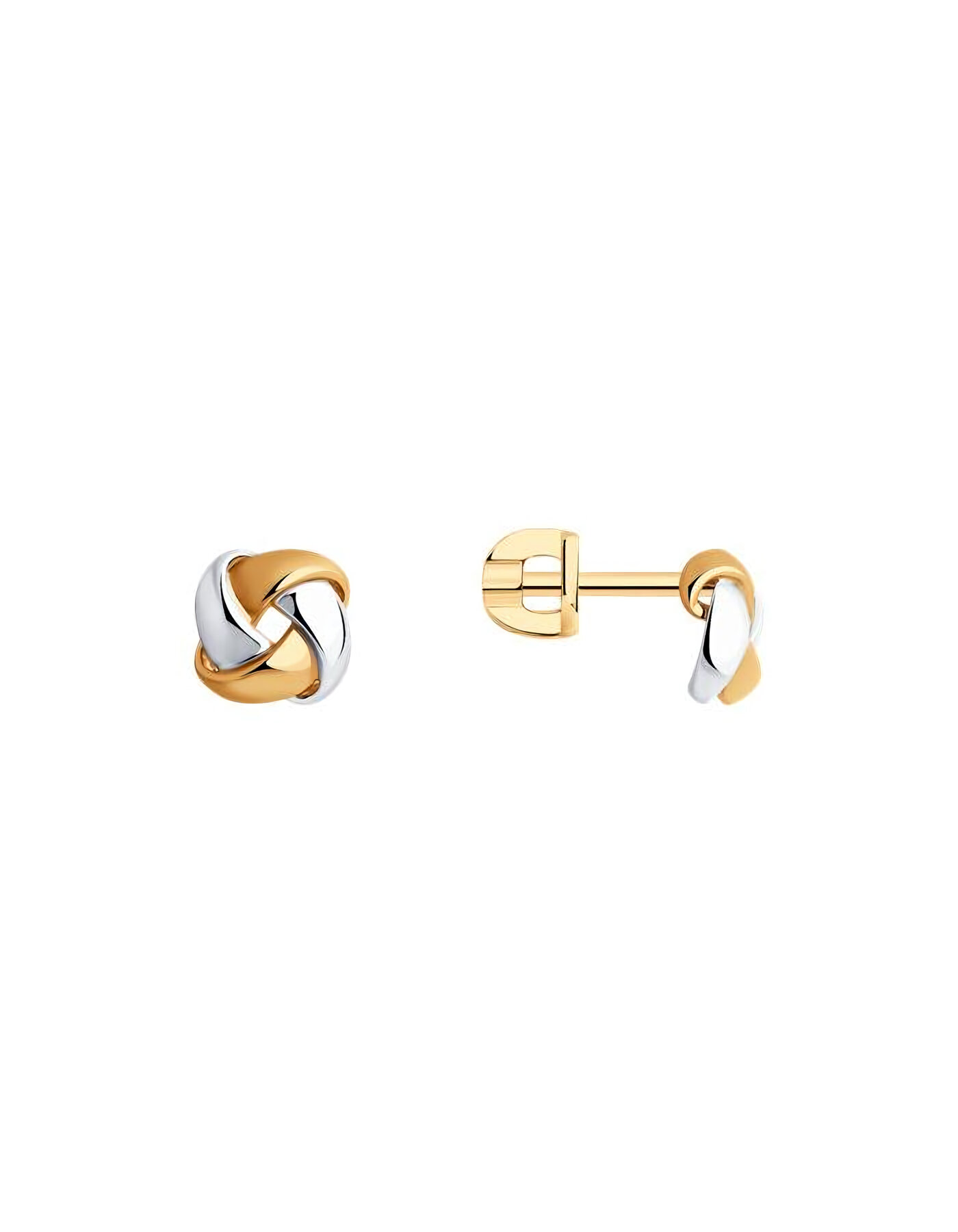 Серьги пусеты, серебро, 925 проба, золочение