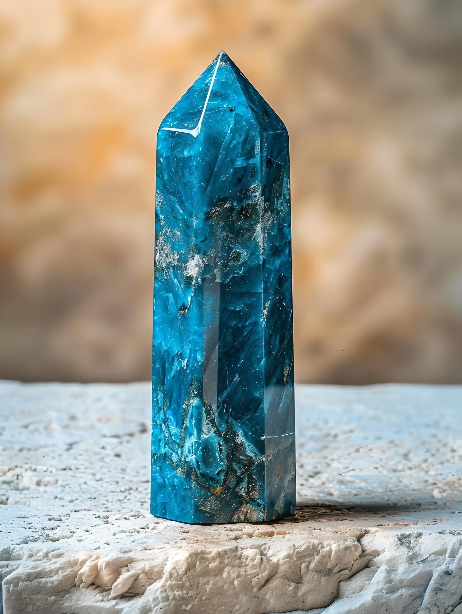 Амулет Magic.room "Апатит", синий, 7х2 см, натуральный камень