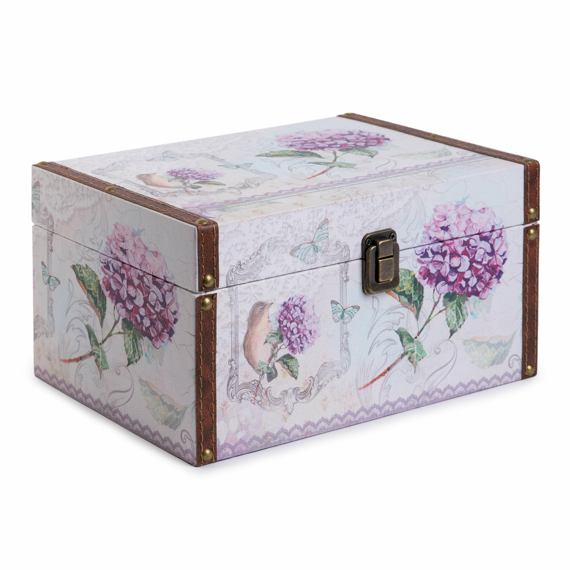 Gamma" DBK-07 шкатулка декоративная "сундучок" 28 х 20 х 15 см №014 "Изящная гортензия