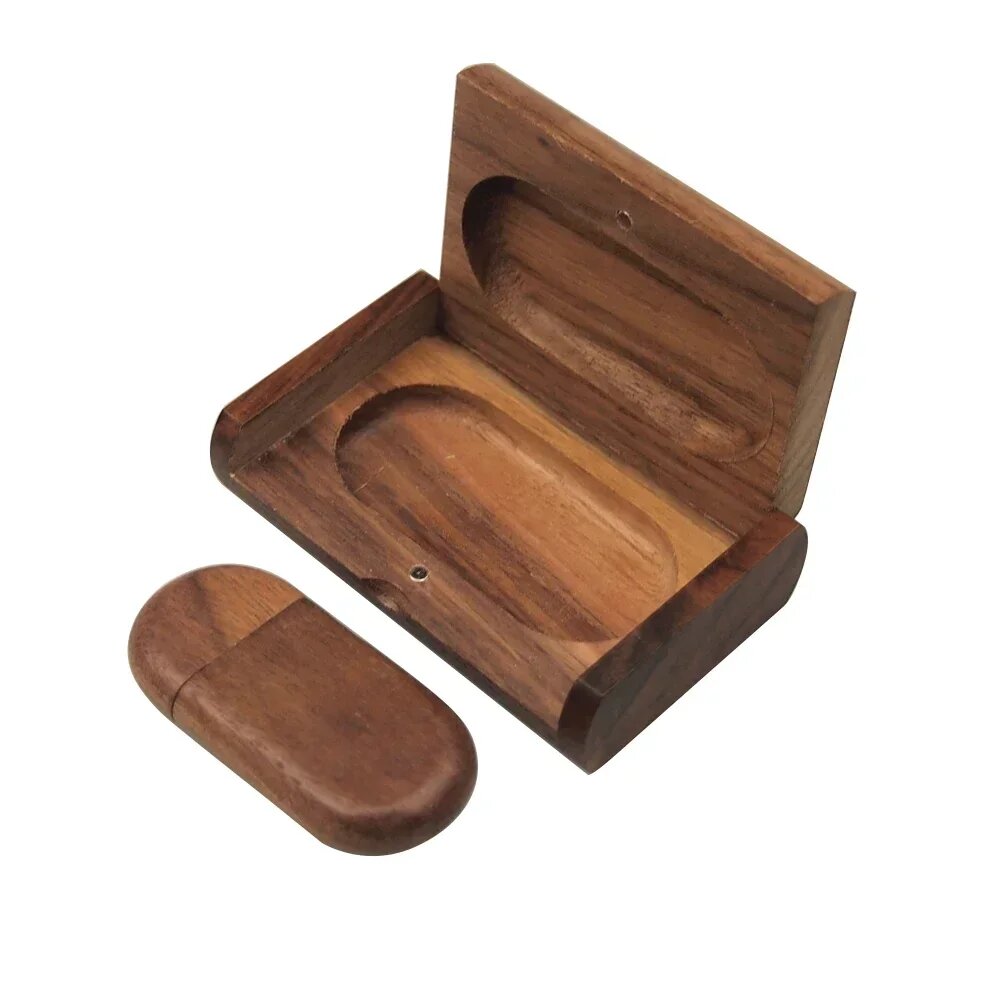 Деревянный USB флэш-накопитель KFHIREW 4/8/16/32/64 ГБ Коричневый, 4 ГБ, Walnut Wood with Box