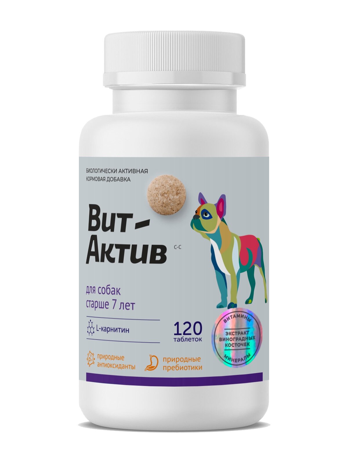 Вит-Актив для собак старше 7 лет, 120 таб.