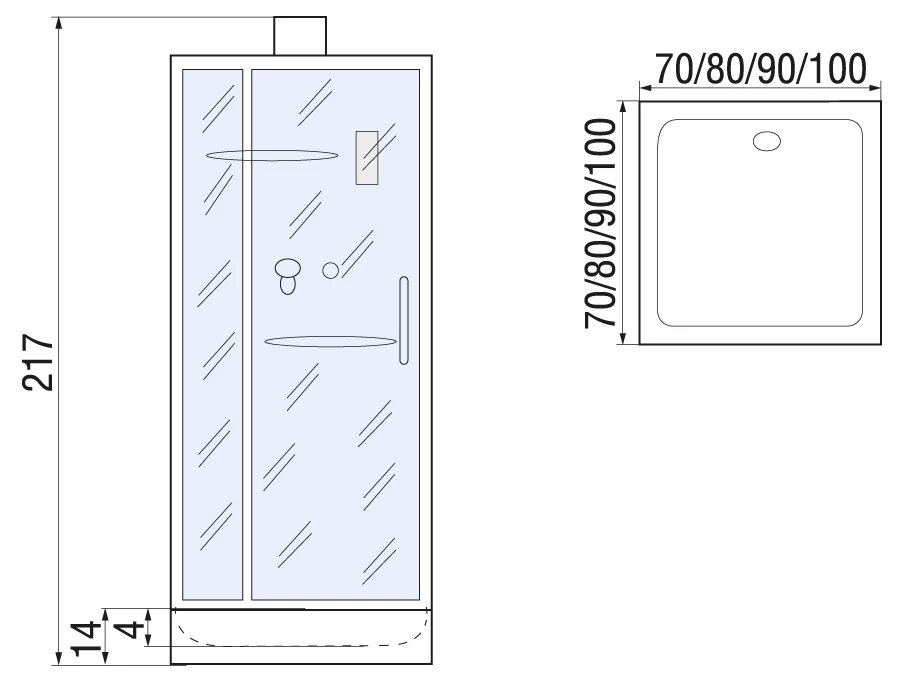 Душевая кабина River Tana б/к 90 10000002996
