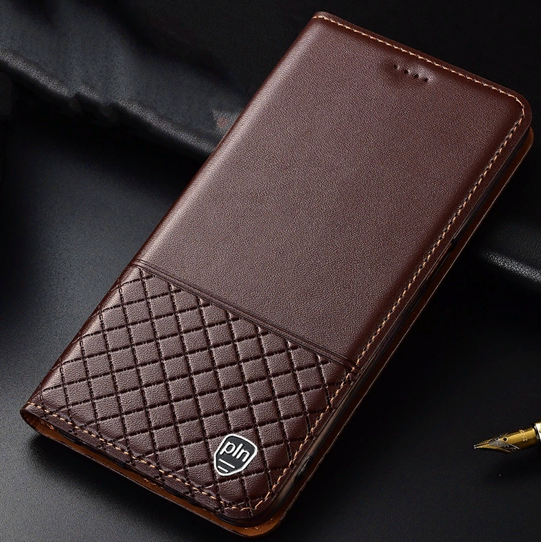 Чехол-книжка MyPads Premium Immagine для Apple iPhone X (10) из импортной натуральной кожи дорогой элитный с элегантной стеганой прошивкой коричнев.