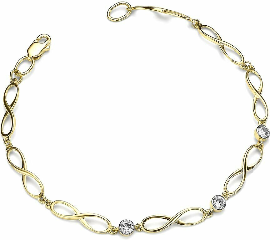 Глидерный браслет, красное золото, 585 проба, фианит