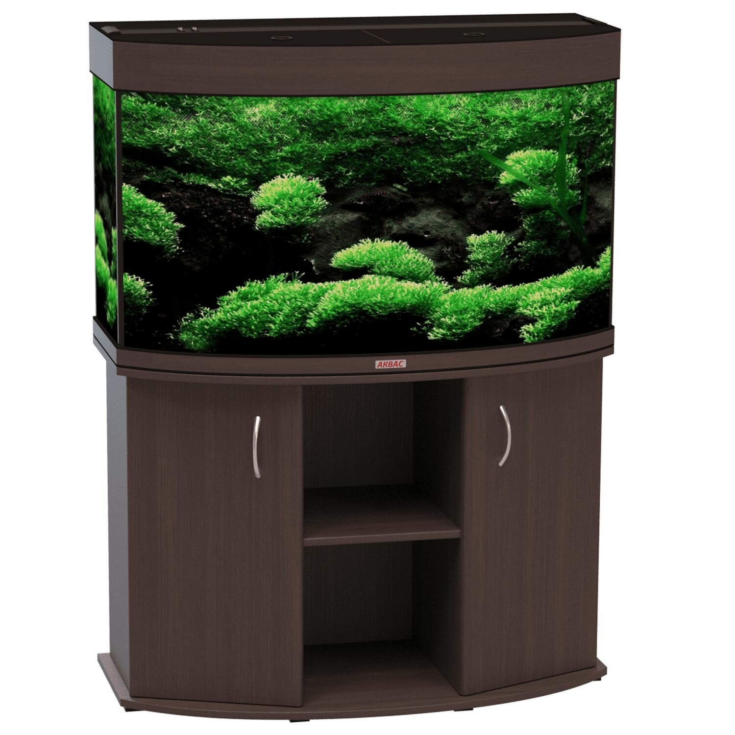 Аквариум панорамный 250 литров с освещением, крышкой и тумбой, (101*49*64 см) Аквас