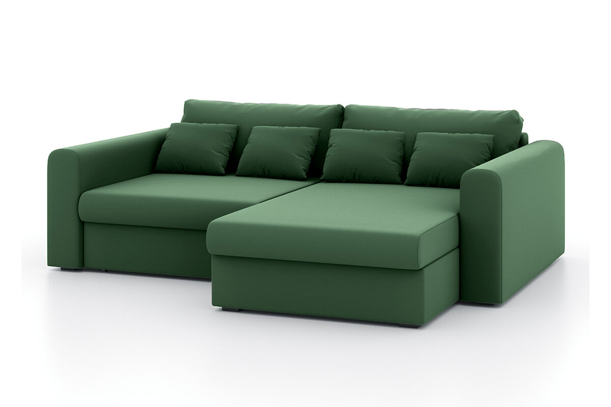 Угловой диван Модена зеленый велюр