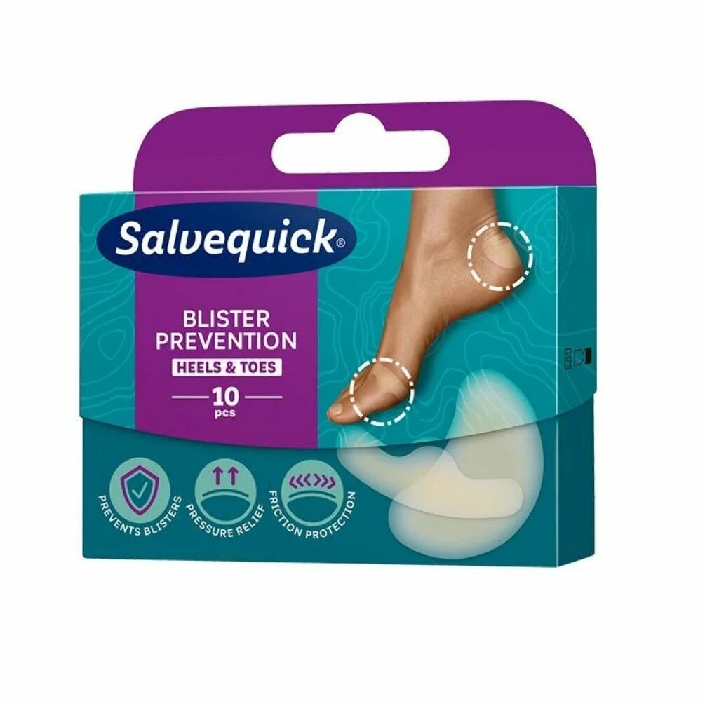 Salvequick Пластыри 10шт гидроколлоидные Foot Care Mix от мозолей и ссадин, Сальвеквик