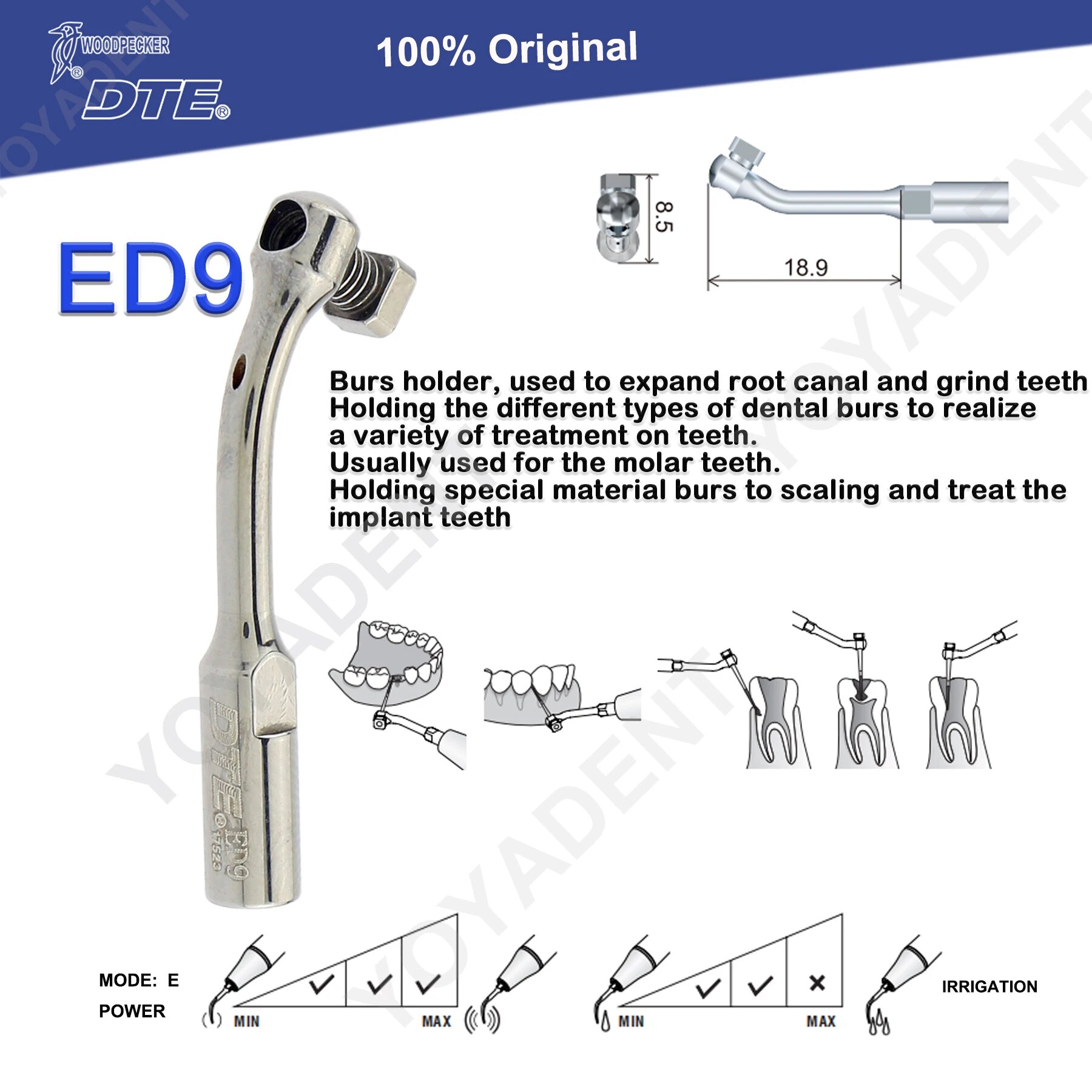 Насадки Woodpecker DTE ED-Series для ультразвукового скалера ED9