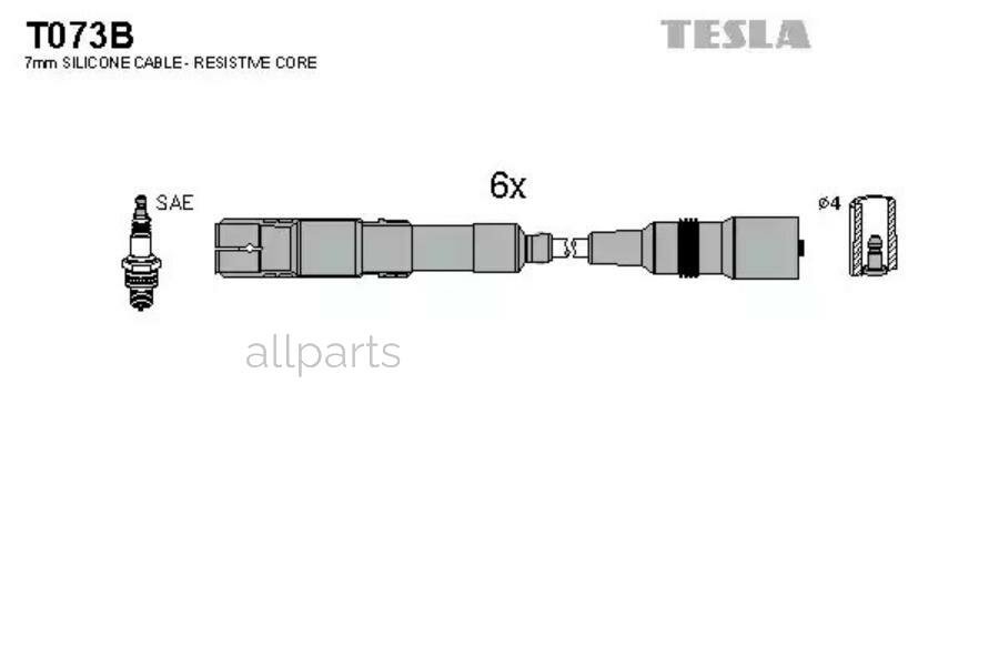 TESLA T073B к-кт проводов!\ Audi 80/100/A4/A6 2.6/2.8i 90-00