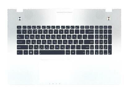Клавиатура для ноутбука Asus N76Vb, N76Vm, N76Vz, N76Vj черная, с подсветкой, верхняя панель в сборе