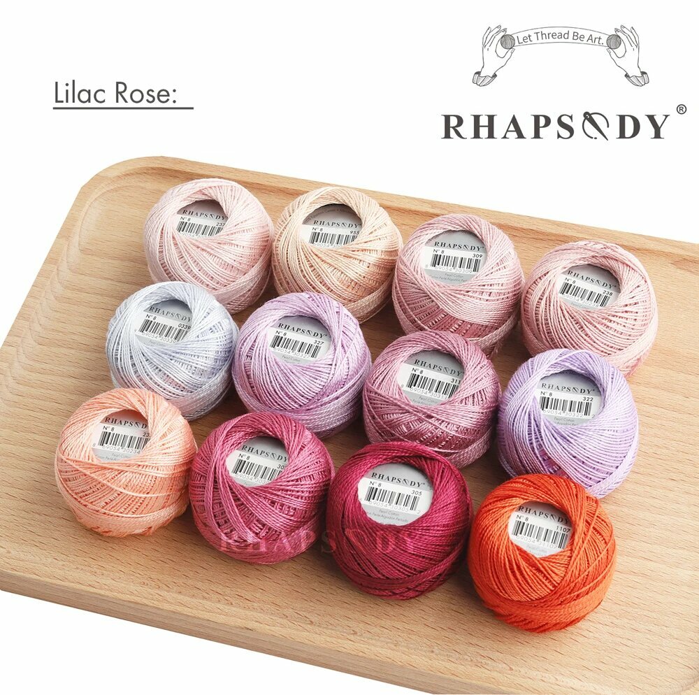 Rhapsody #8, жемчужная вышивка из хлопка, ручная вышивка, Египетский хлопок, 43 Ярда, каждый шар, 180 цветов